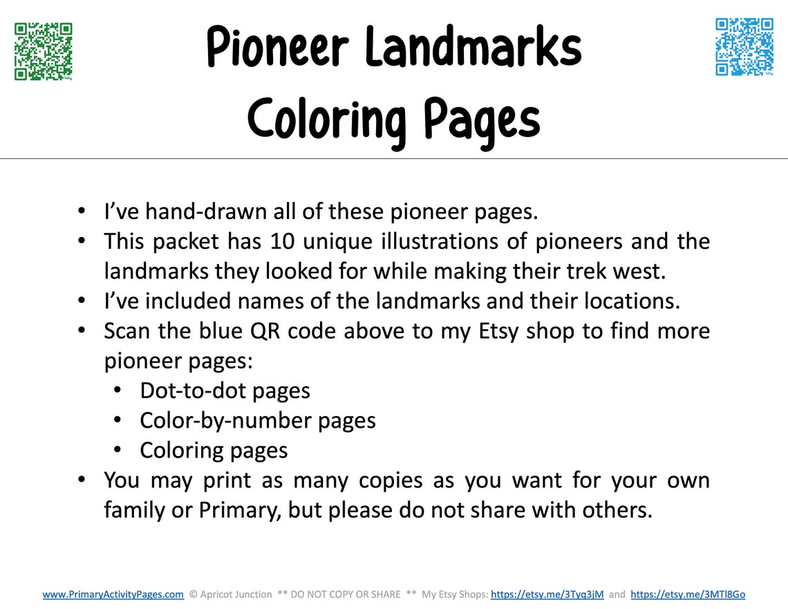 LDS Pioneer Landmarks Coloring Pages, "mormon" Pioneers, Full-page Hand ...