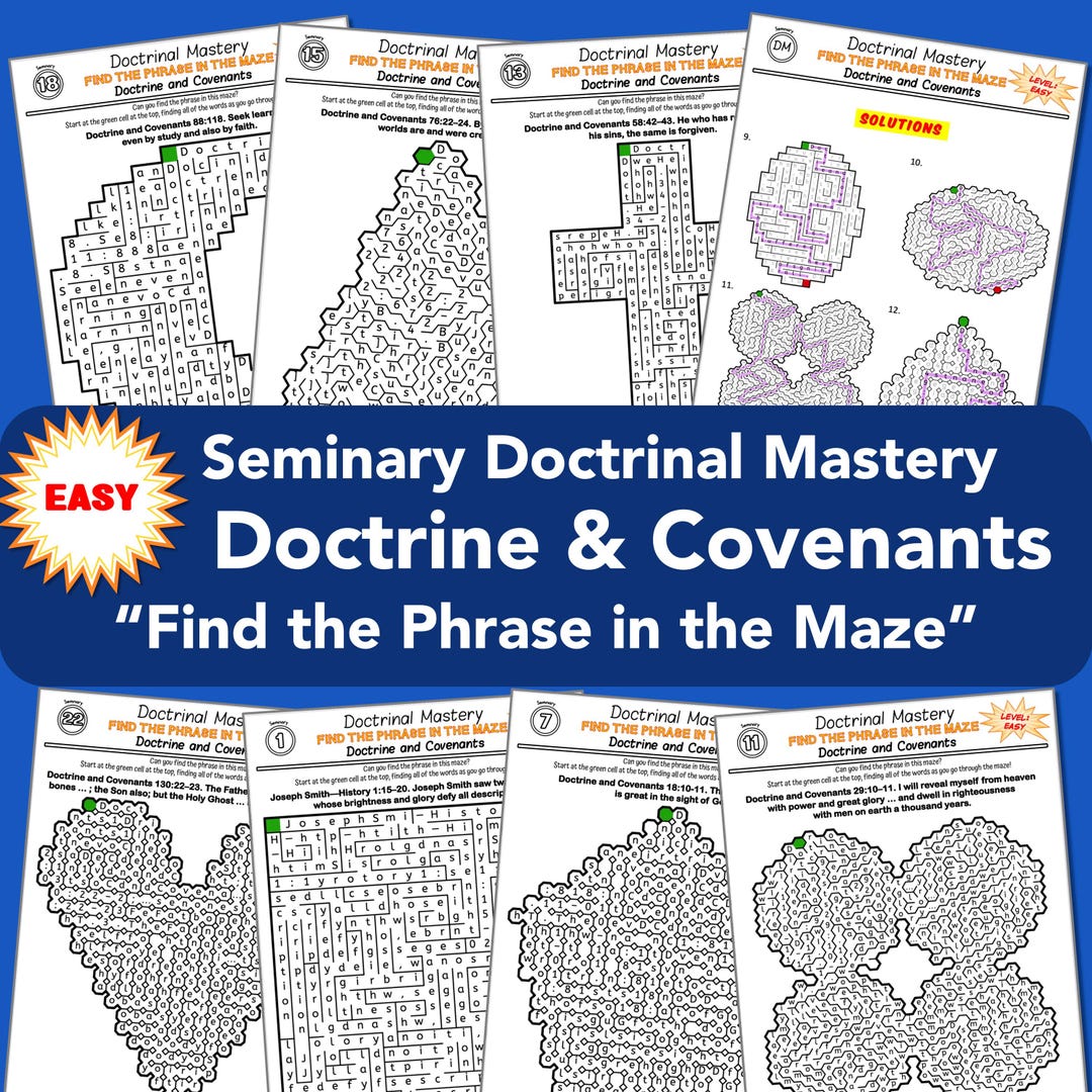 LDS D&C EASY Mazes, Doctrine and Covenants Doctrinal Mastery, 24 Full ...