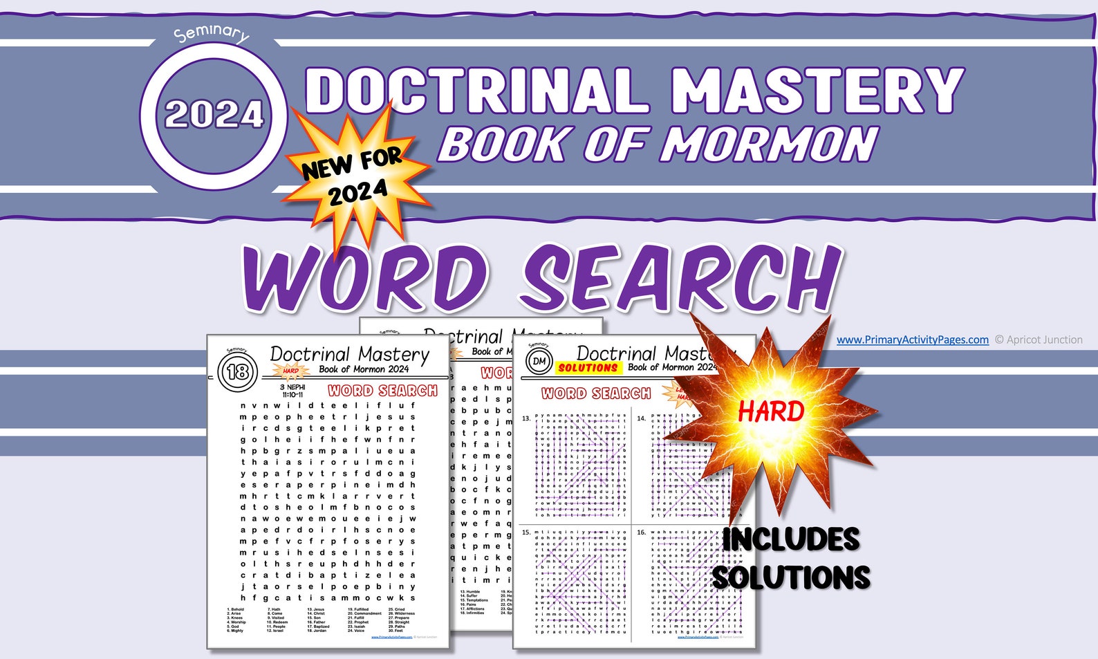 24 HARD Word Search Page 2024 Doctrinal Mastery Book of Mormon Print ...