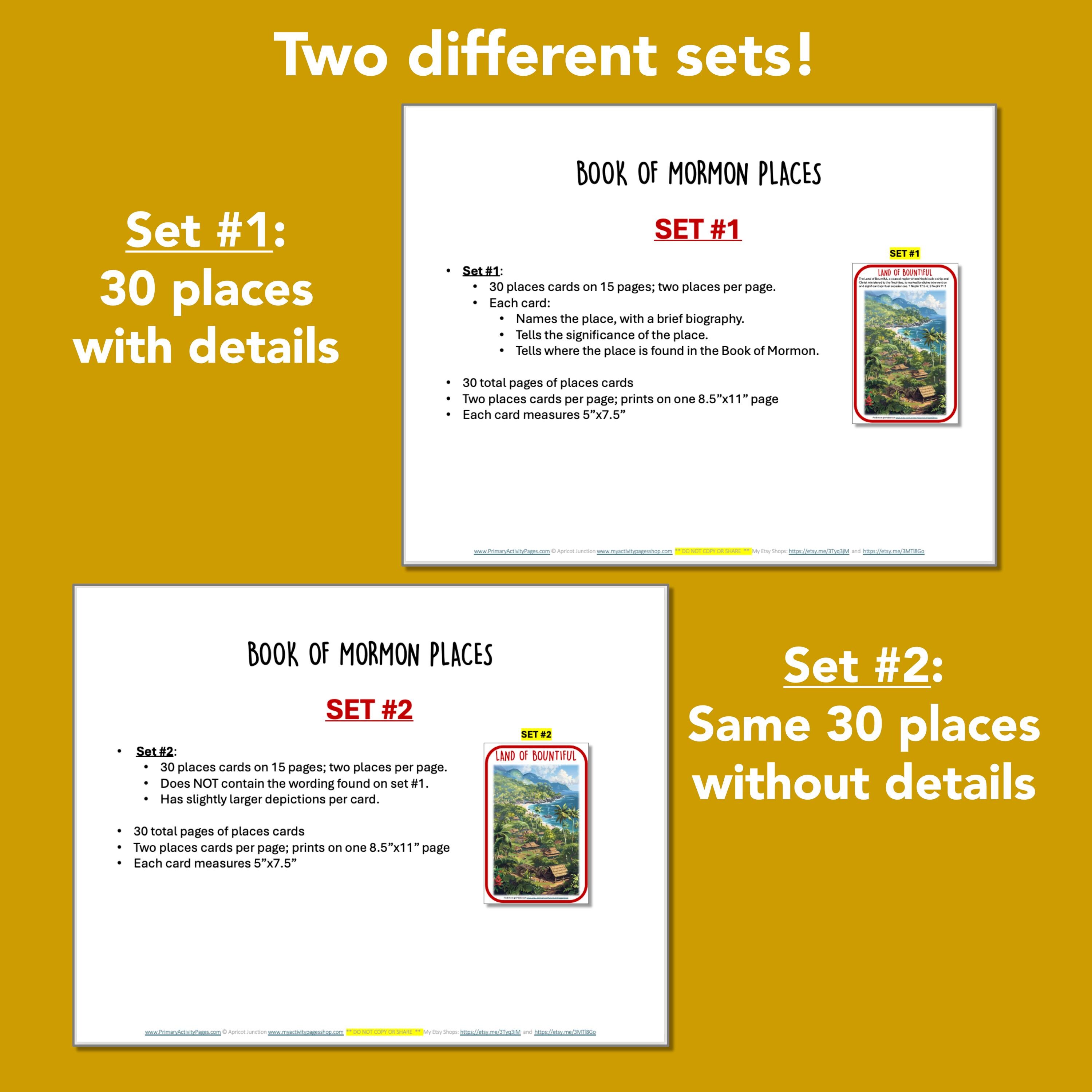 LDS Book of Mormon Places Cards, 3 Sizes, Digital Download, Printable ...