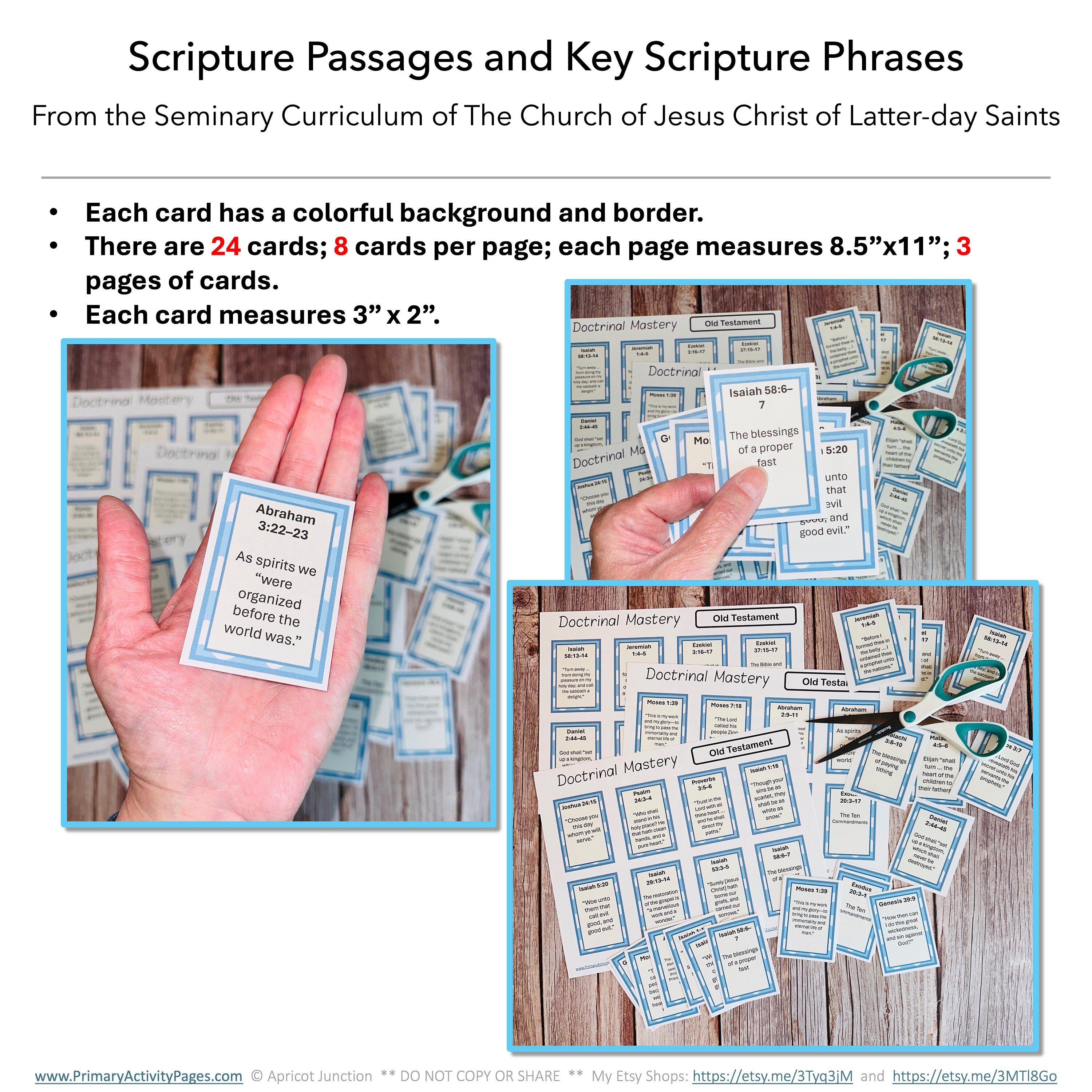 LDS Old Testament, Seminary Doctrinal Mastery Scripture Passages and ...