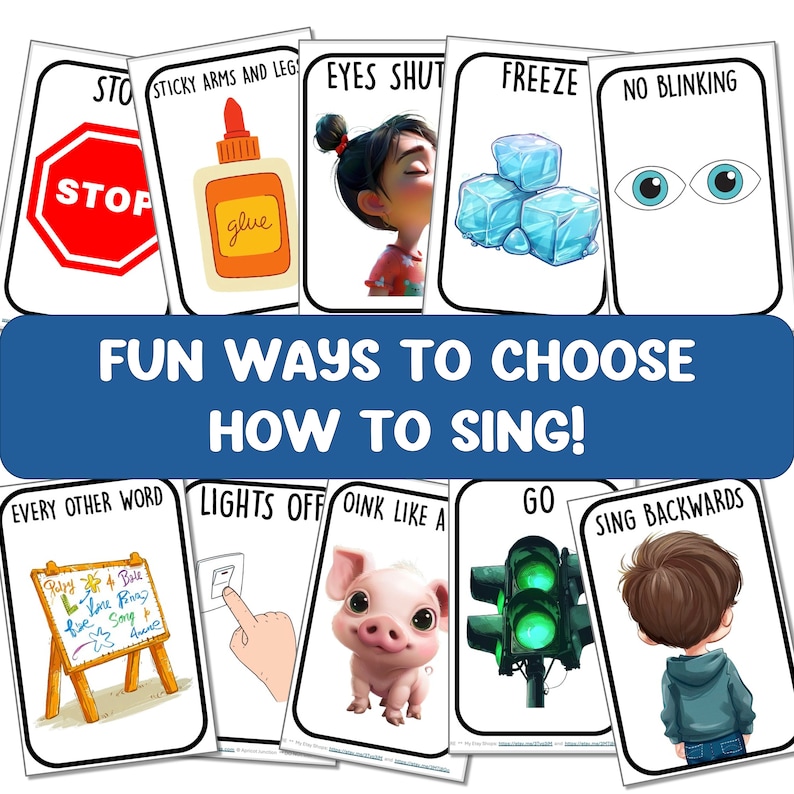 LDS Fun "ways to Sing" Primary Singing Time 4 Cards per Page, Printable ...