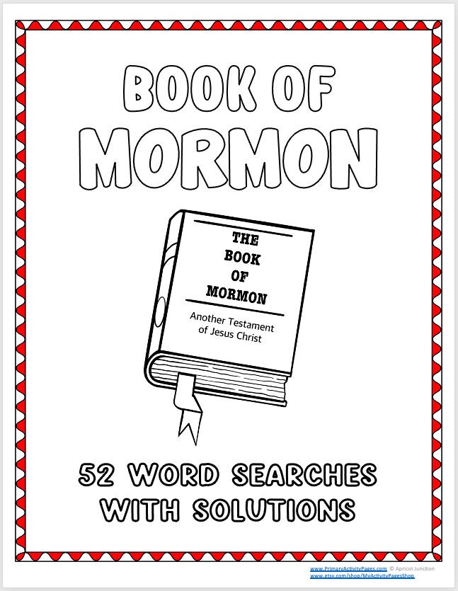 2024 Book of Mormon EASY Word Search LDS "come, Follow Me" 52 Page Fun ...