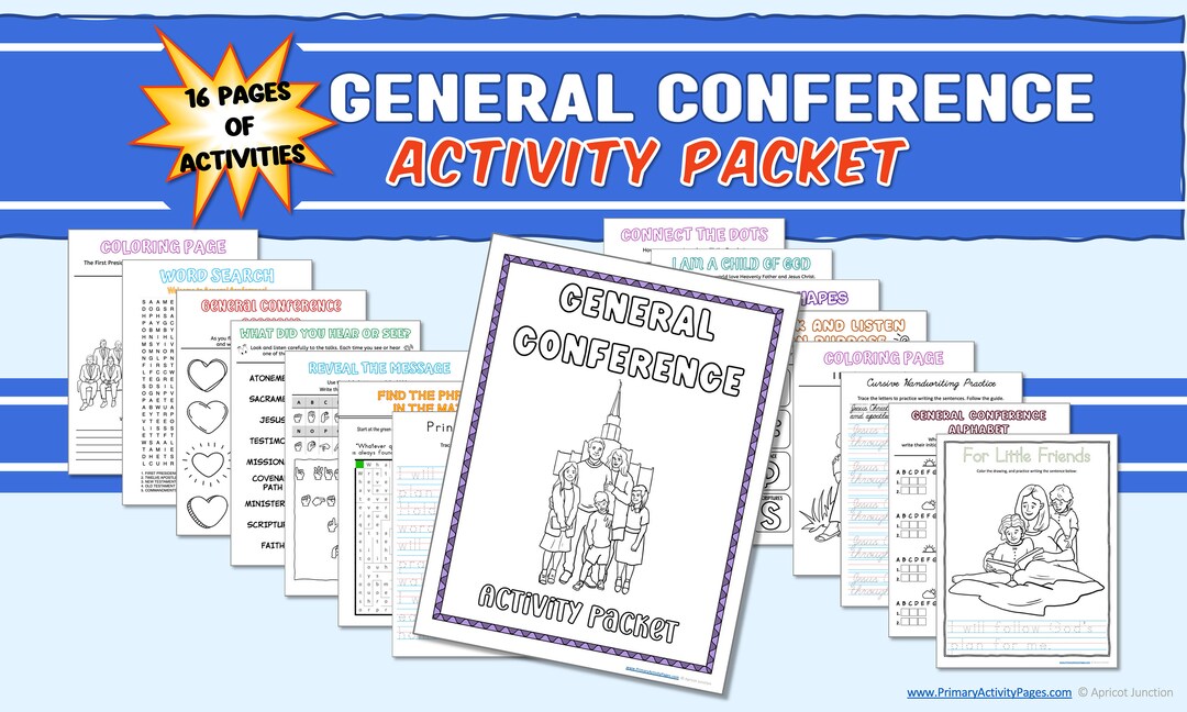 ACTIVITY PACKET General Conference April 2024 Full-sized 15 Pages ...