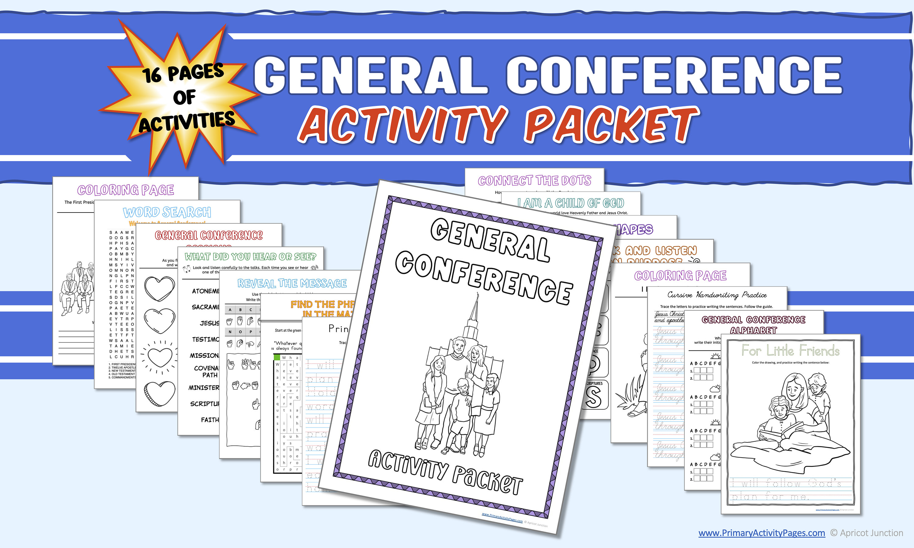 ACTIVITY PACKET General Conference April 2024 Full-sized 15 Pages ...