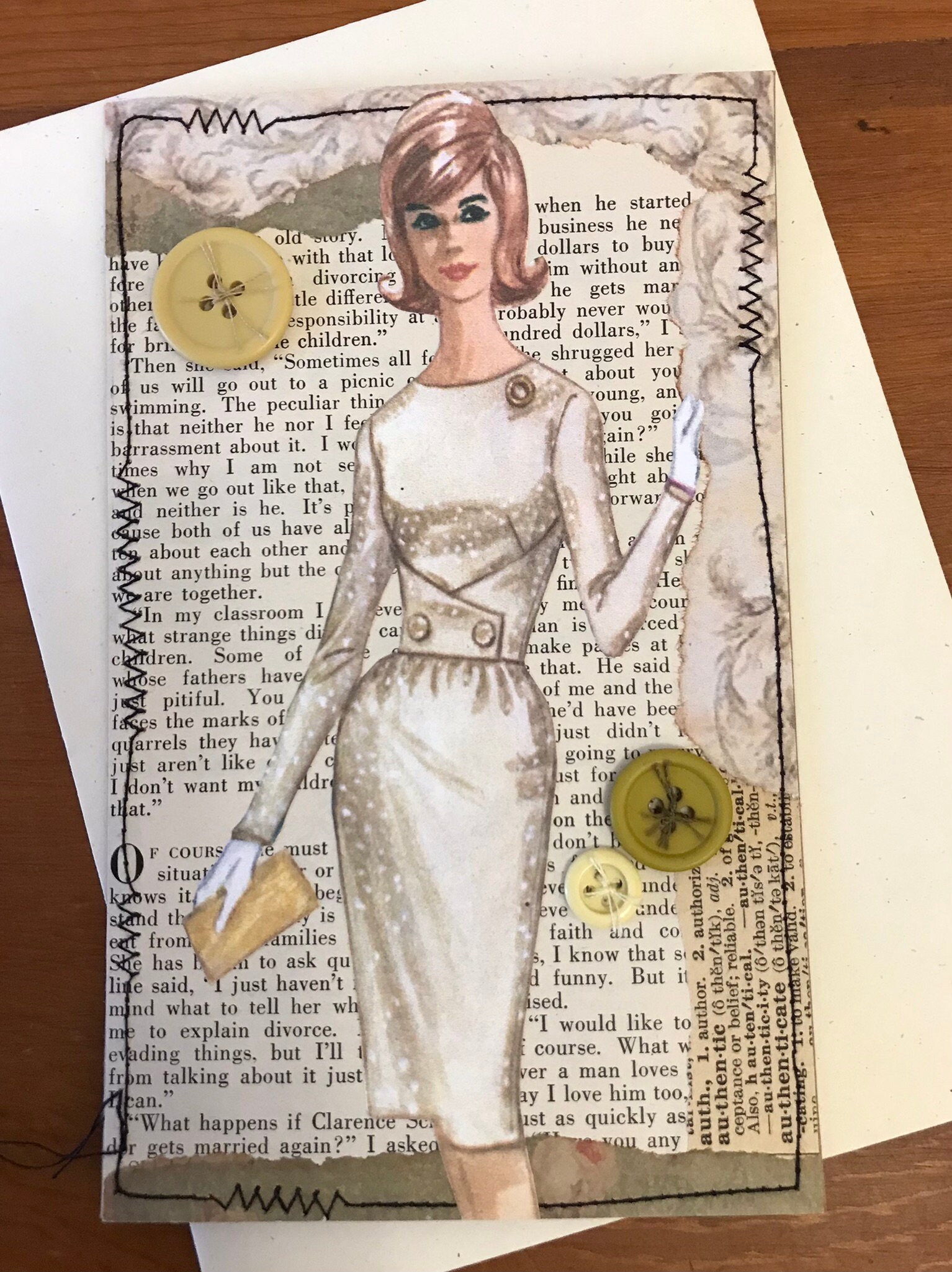 One-of-a-kind Blank Greeting/note Card, Original Art, Collage Using ...