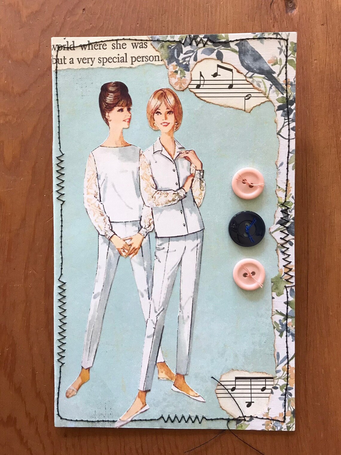One-of-a-kind Blank Greeting/note Card, Original Art, Collage Using ...