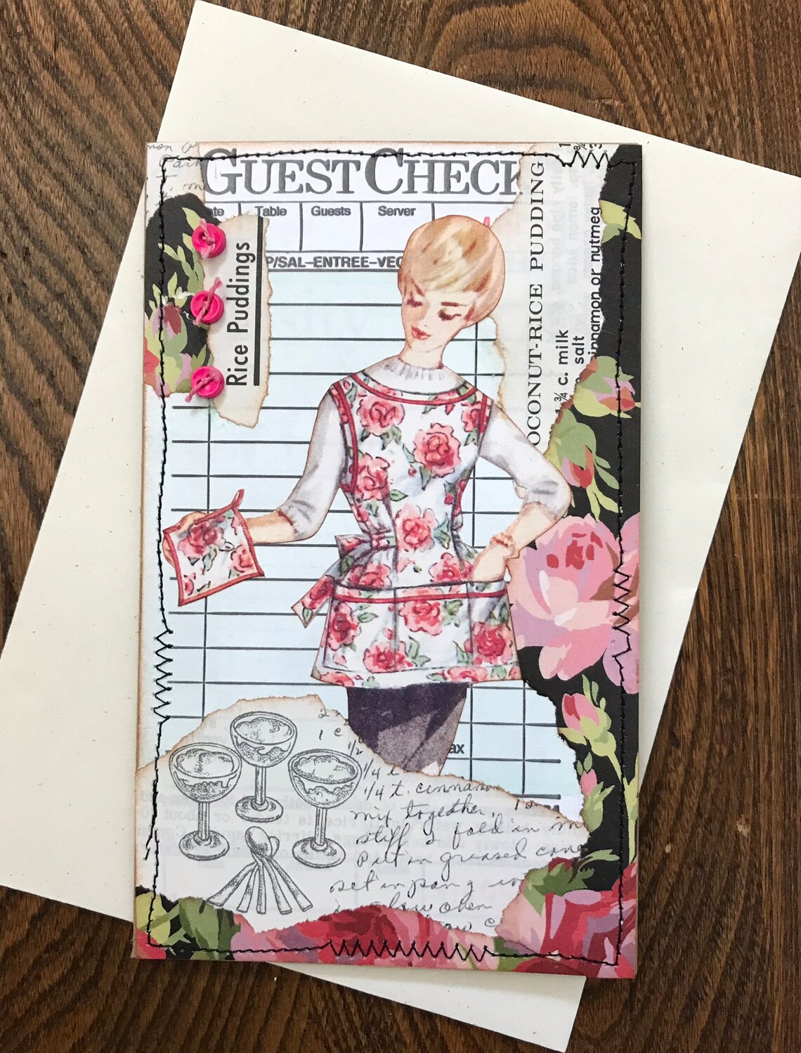 Blank Greeting/note Card, Collage Using Vintage Materials, Vintage ...