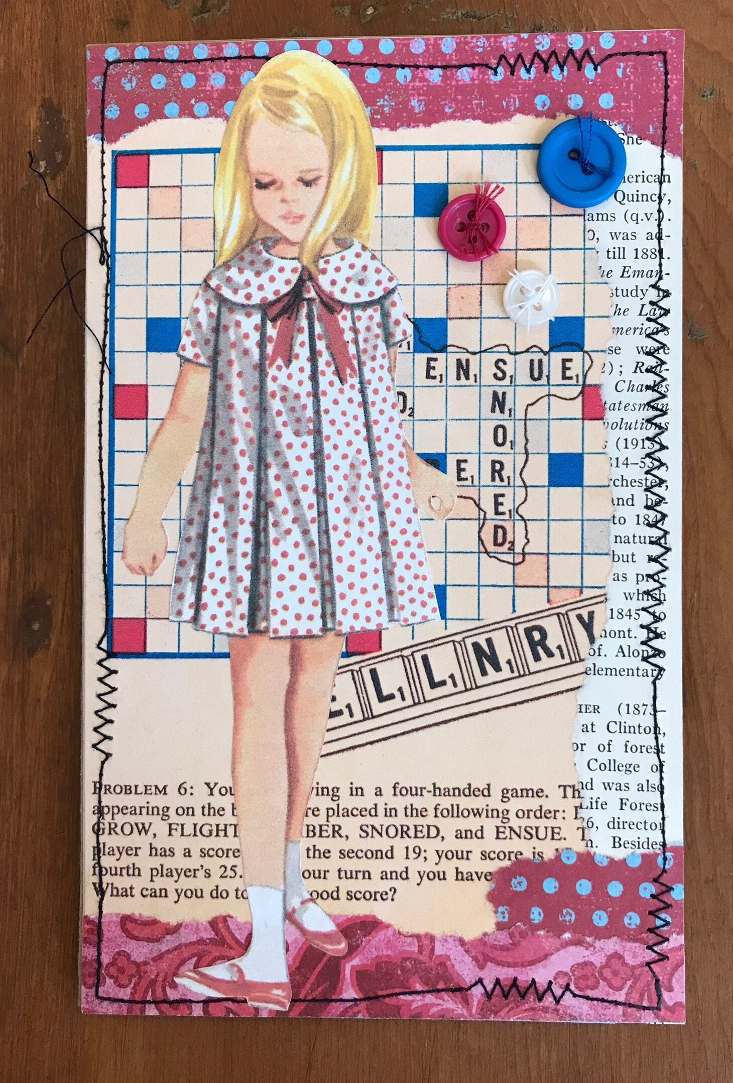 One-of-a-kind Blank Greeting/note Card, Original Art, Collage Using ...