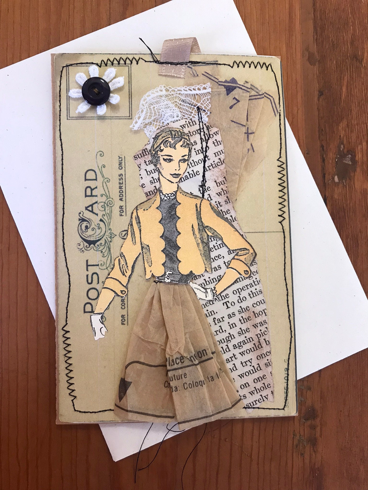 One-of-a-kind Blank Greeting/note Card Original Art Collage - Etsy