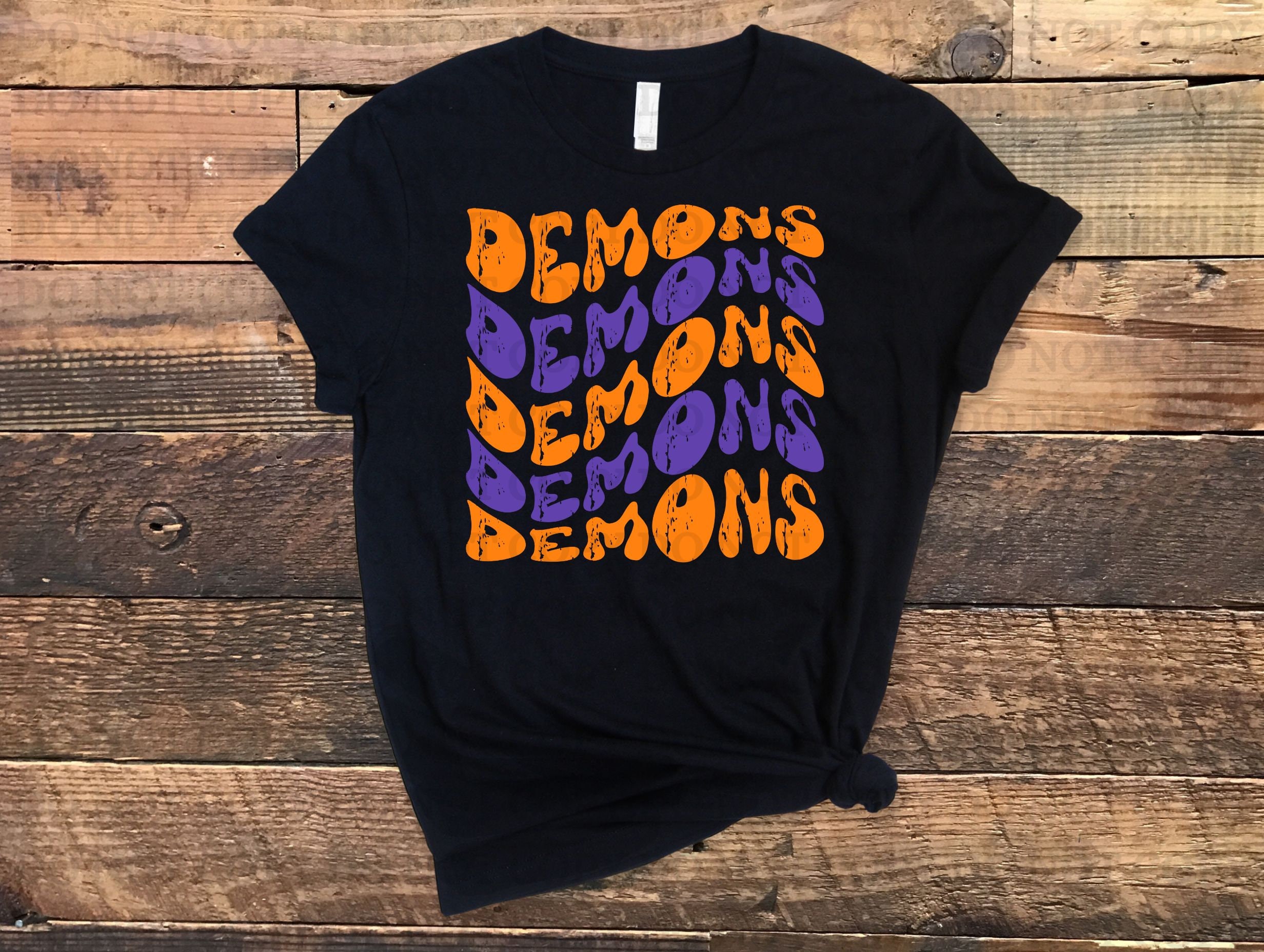 Demons Retro Wavy Distressed PNG - Etsy