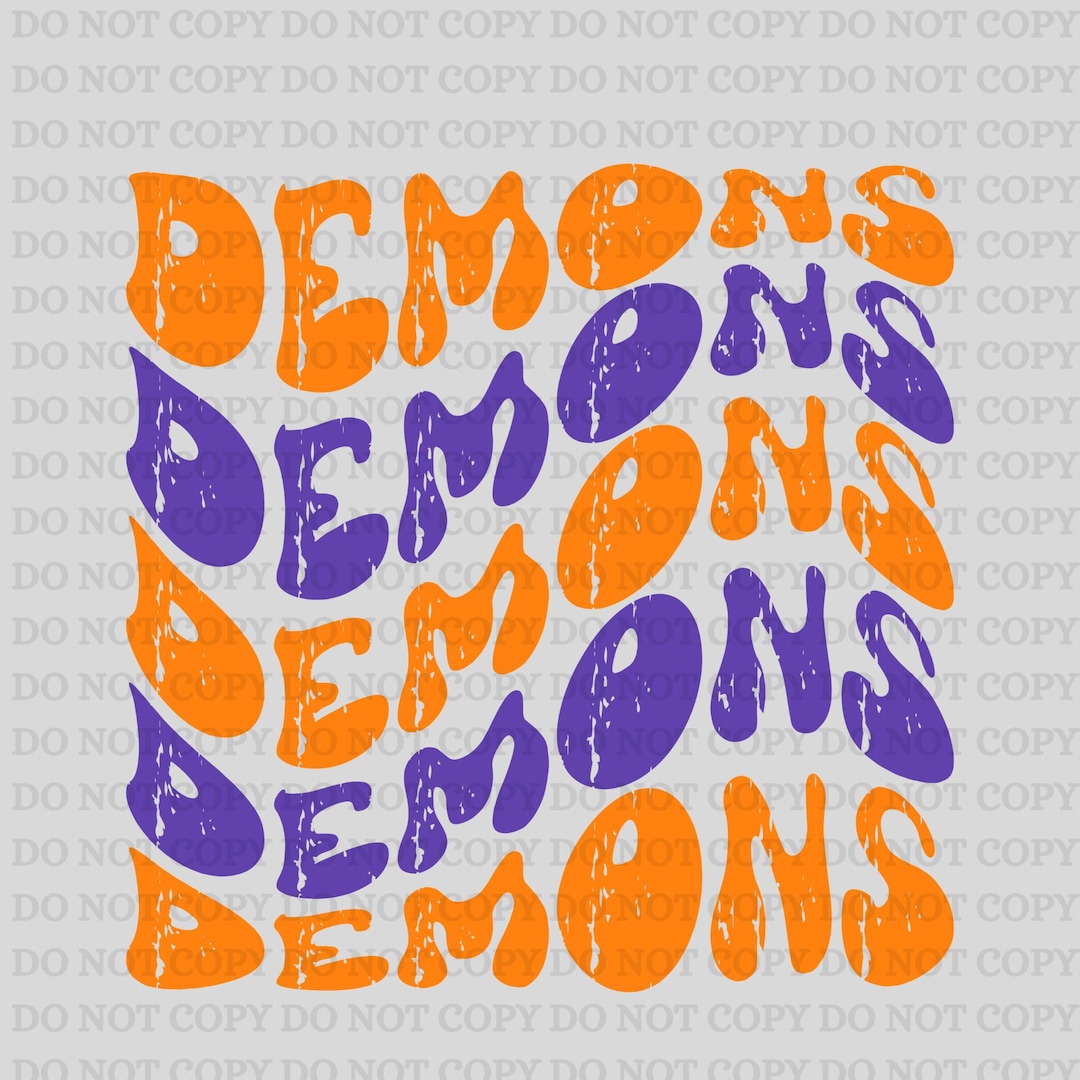 Demons Retro Wavy Distressed PNG - Etsy