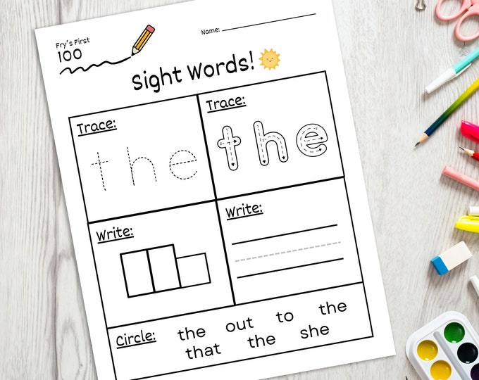 First 100 Sight Words Worksheets | Sight Word Fluency Activities, ELA ...