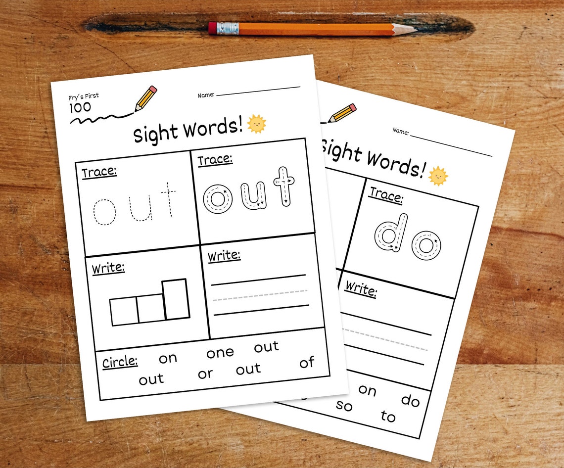 100 Printable Sight Words Worksheets | Fry's First 100 Words ...