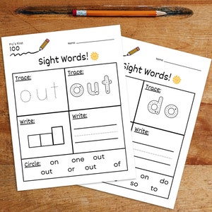 100 Printable Sight Words Worksheets | Fry's First 100 Words ...