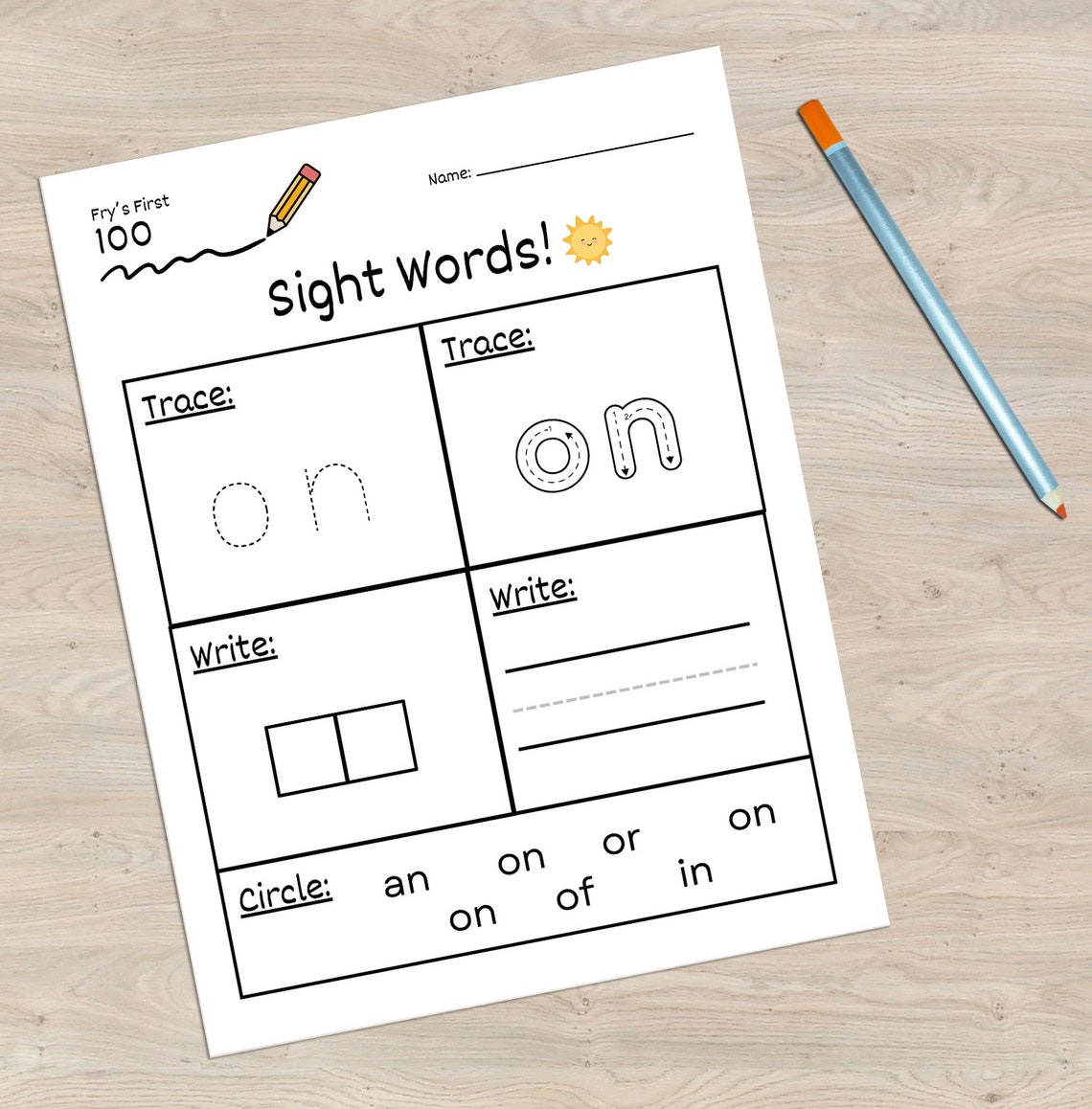100 Printable Sight Words Worksheets | Fry's First 100 Words ...
