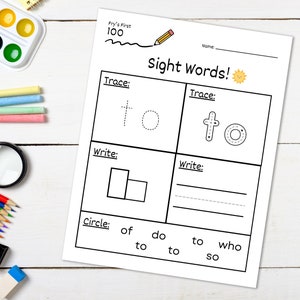 100 Printable Sight Words Worksheets | Fry's First 100 Words ...