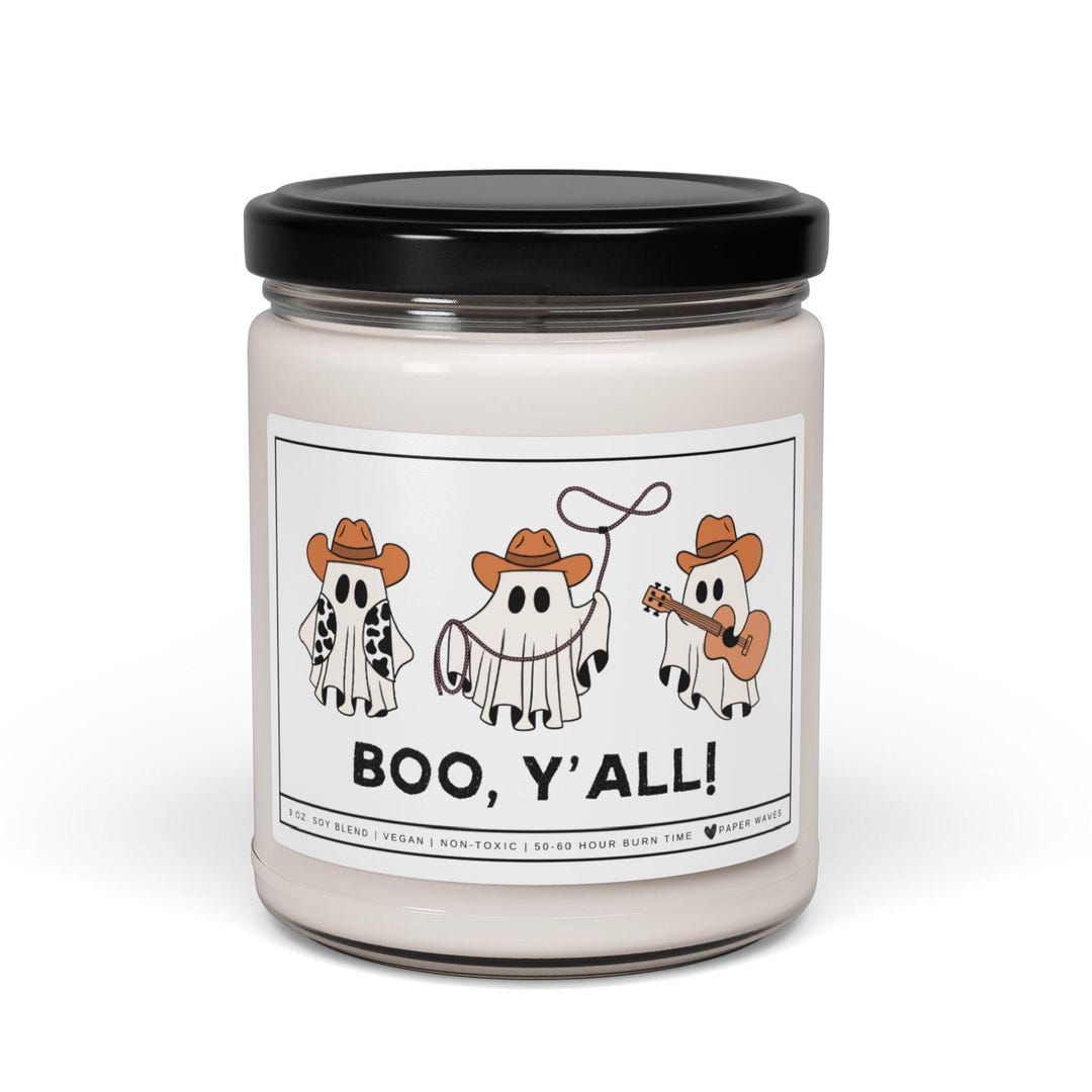 Boo Y'all, Ghost Candle, Happy Halloween Candle, Cute Candle, Cute ...