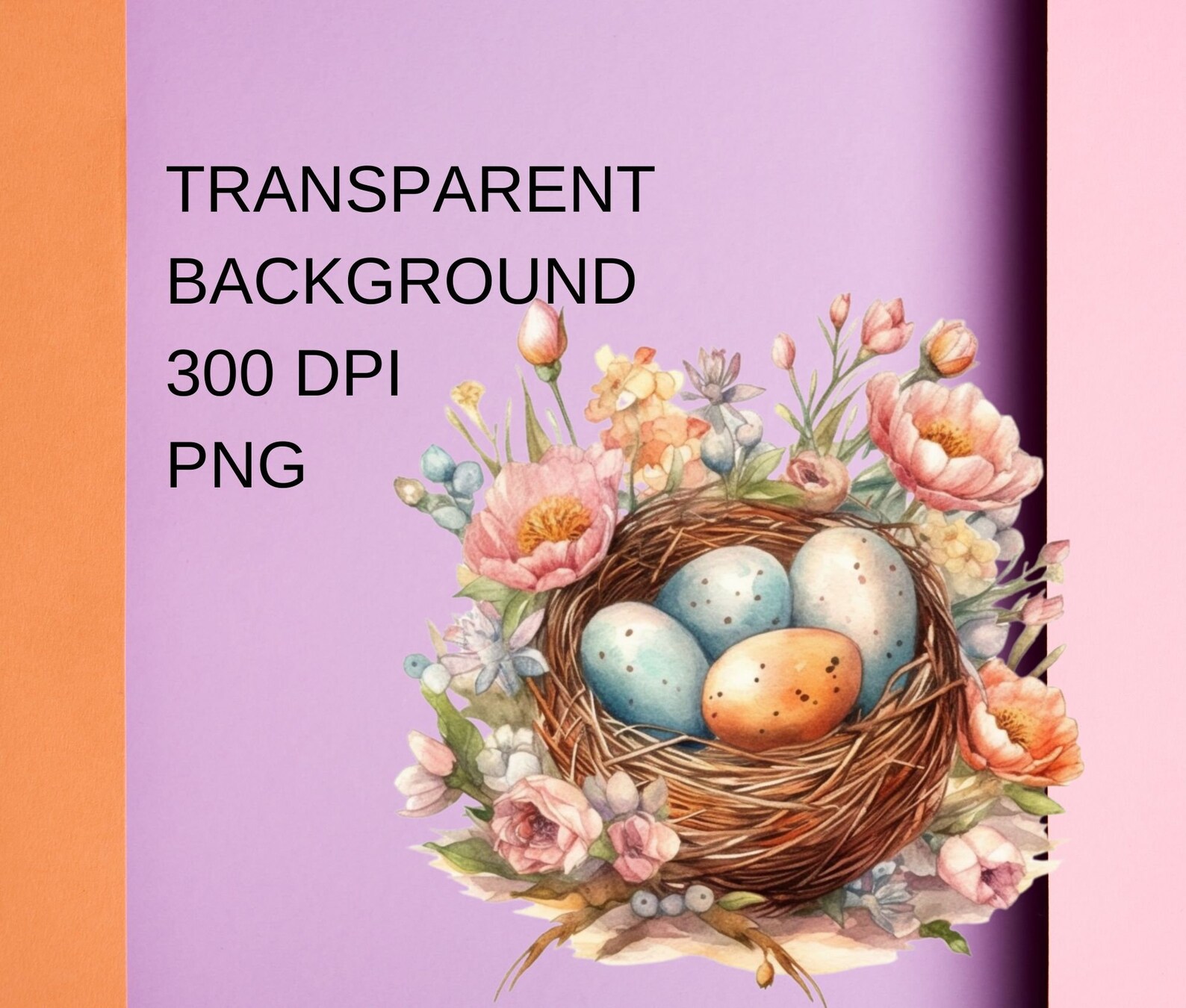 Easter Watercolor Clipart Set, Springtime Clipart Bundle, Easter Floral ...