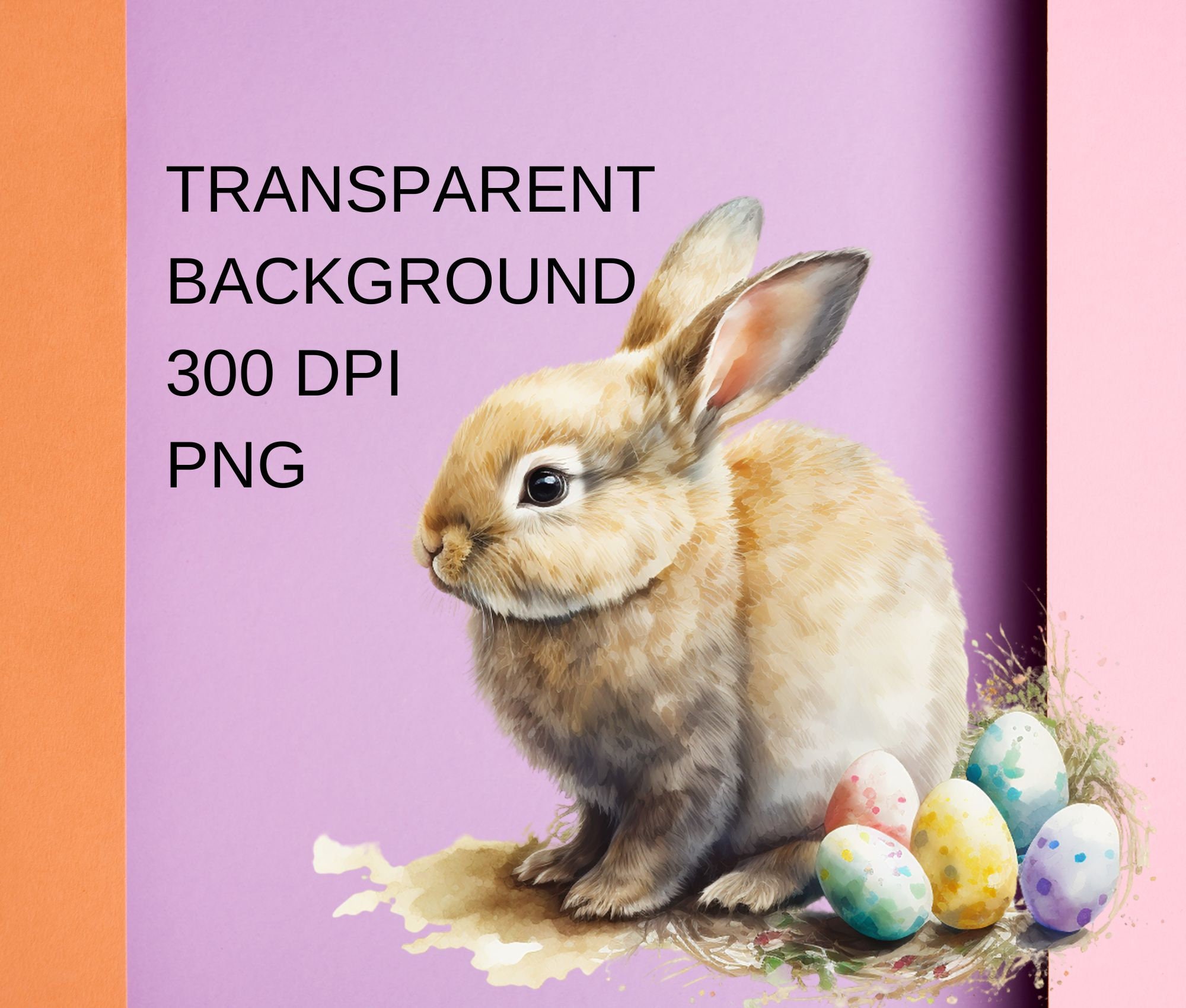 Easter Watercolor Clipart Set Cute Bunny, Eggs, and Flowers for ...