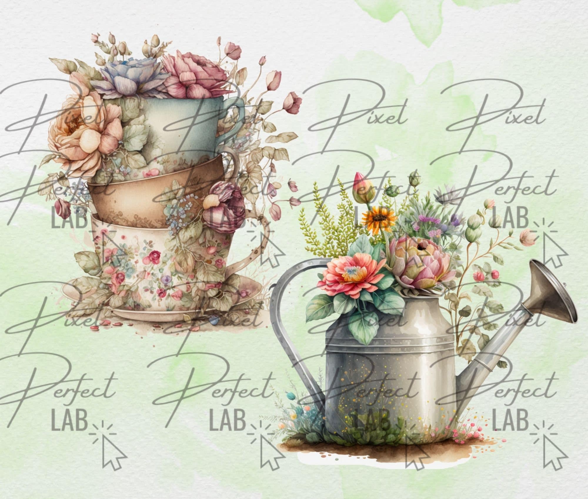 Easter Watercolor Clipart Set, Springtime Clipart Bundle, Colorful Eggs ...
