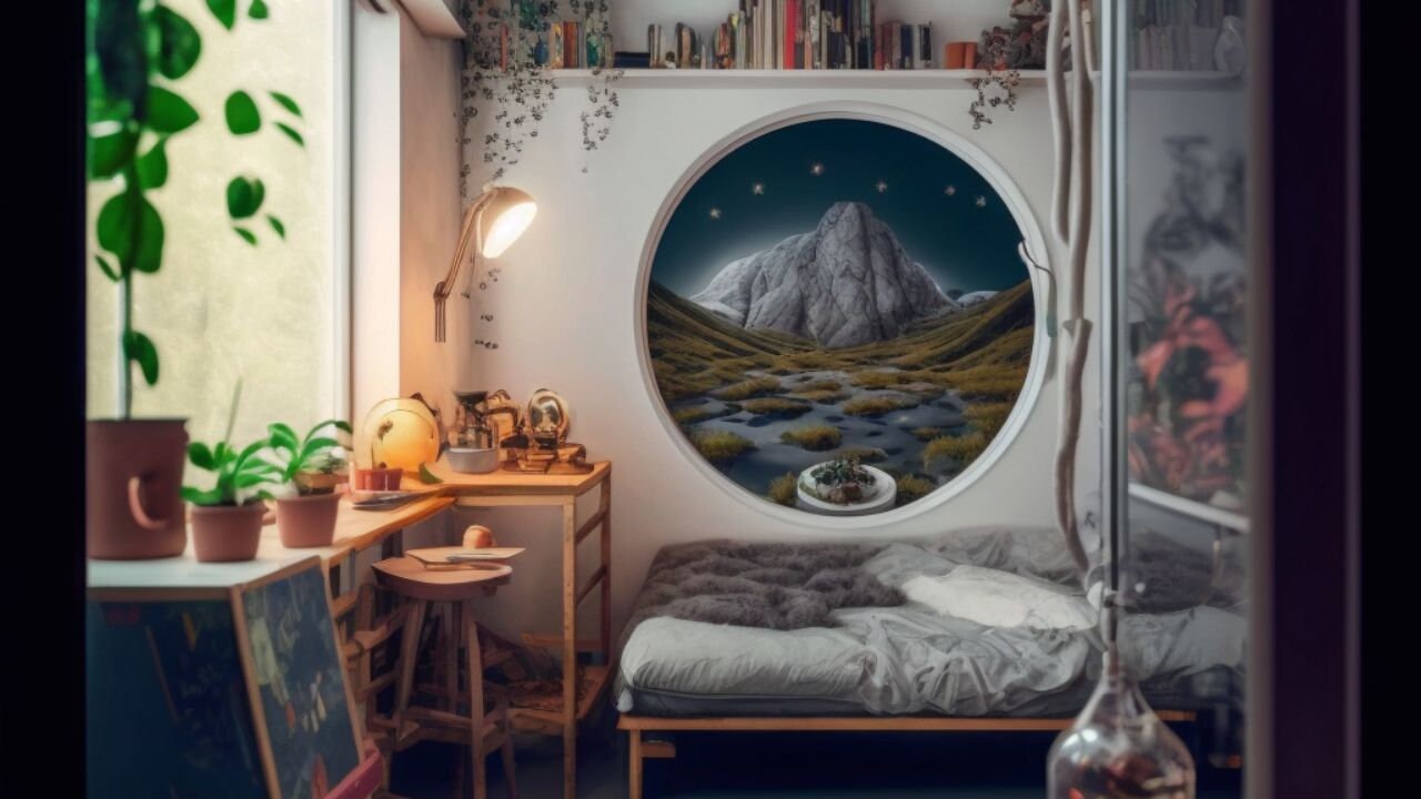 Vibrant Living Room Zoom Background Colorful Virtual Meeting Backdrop ...