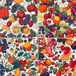 Summer Fruits Digital Paper Bundle Seamless Patterns - Etsy