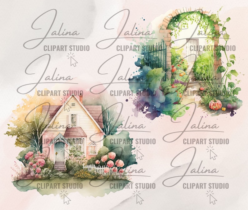 Farmhouse Clipart: Rustic Spring Charm Bundle With Western, Countryside ...