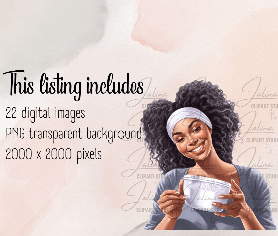 Black Girl Magic Clipart Bundle Afro Girl, Planner Girl, Yoga, Self ...