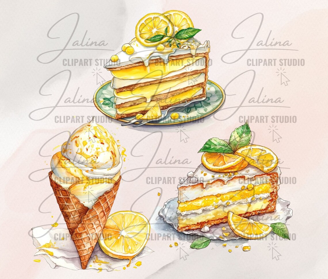 Fresh Citrus Digital Clipart Set Lemon and Lime Fruit Clipart ...