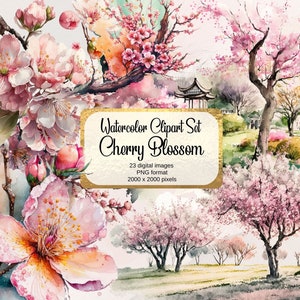 Sakura Clipart, Spring Clipart, Floral Clipart, Field, Garden Blooming ...