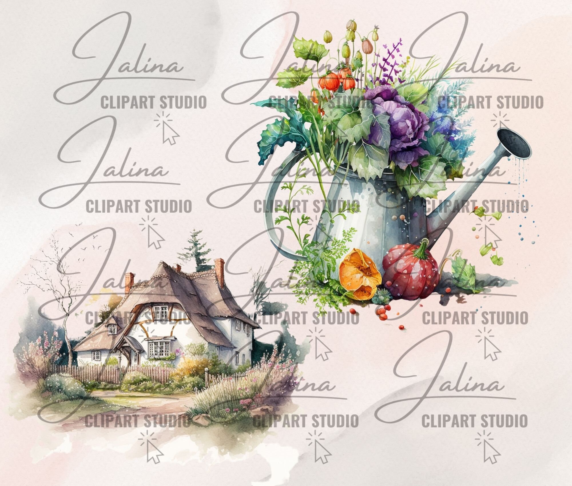 Farmhouse Charm Clipart: Rustic Spring Vibes Western & - Etsy