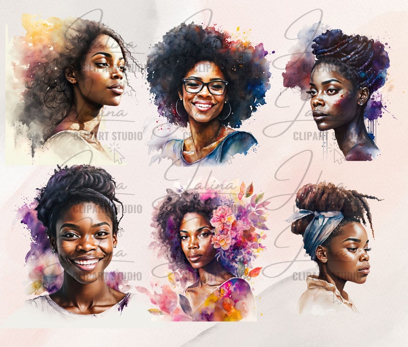 Empowering Beauty: Black Girl Clipart Collection, Afro Girl, African ...