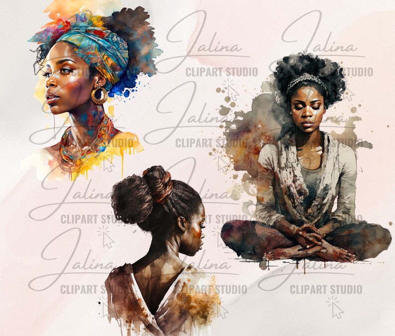 Empowering Beauty: Black Girl Clipart Collection, Afro Girl, African ...