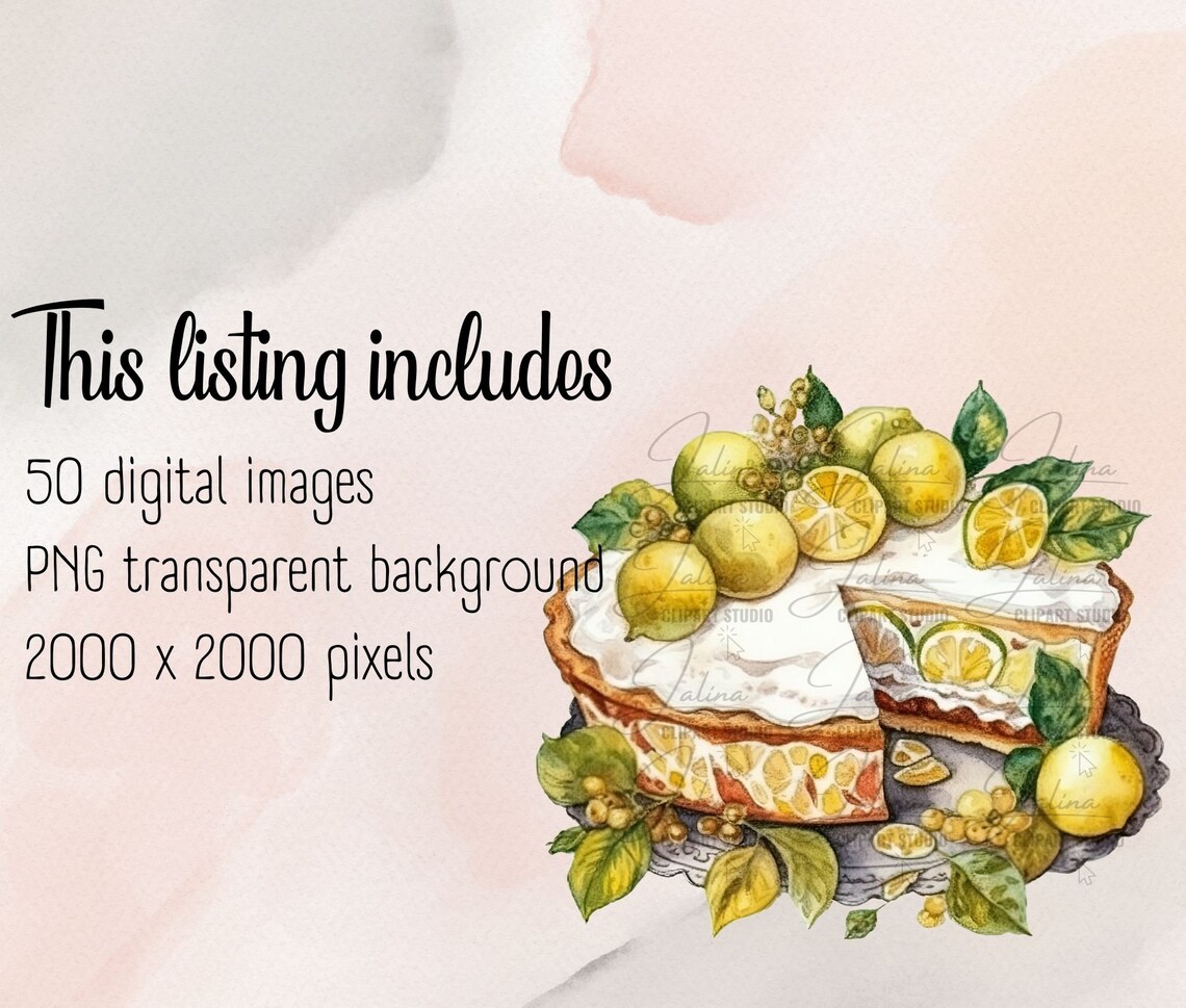 Fresh Citrus Digital Clipart Set Lemon and Lime Fruit Clipart ...