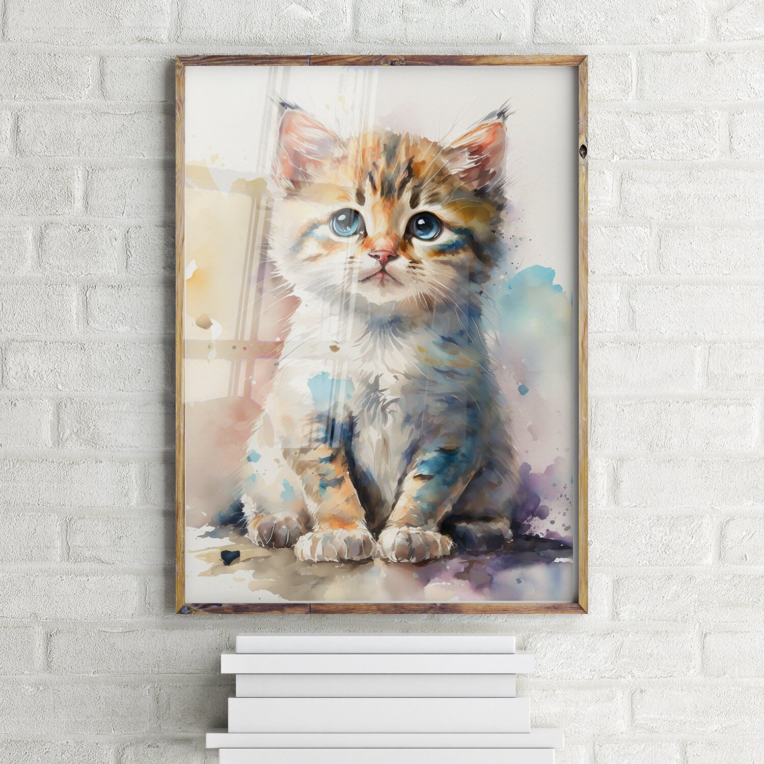 Cat Poster for Nursery, Cat Watercolor Printable Art, Kids Room Decor ...