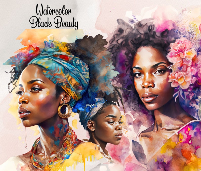 Empowering Beauty: Black Girl Clipart Collection, Afro Girl, African ...