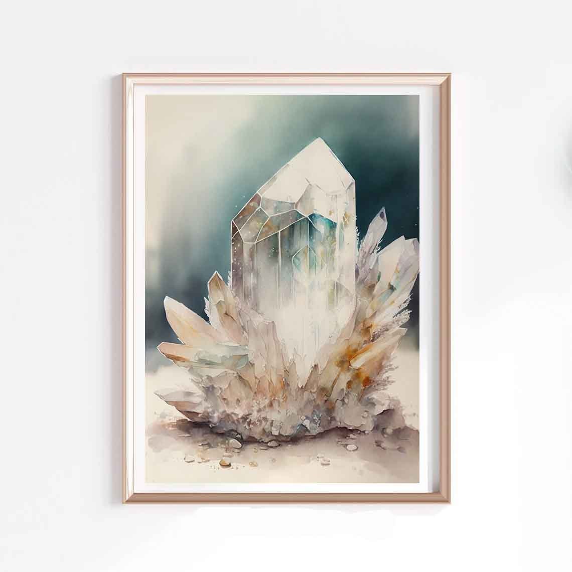 Crystal Wall Art, Angel Aura Qartz Crystal Watercolor Printable Wall ...