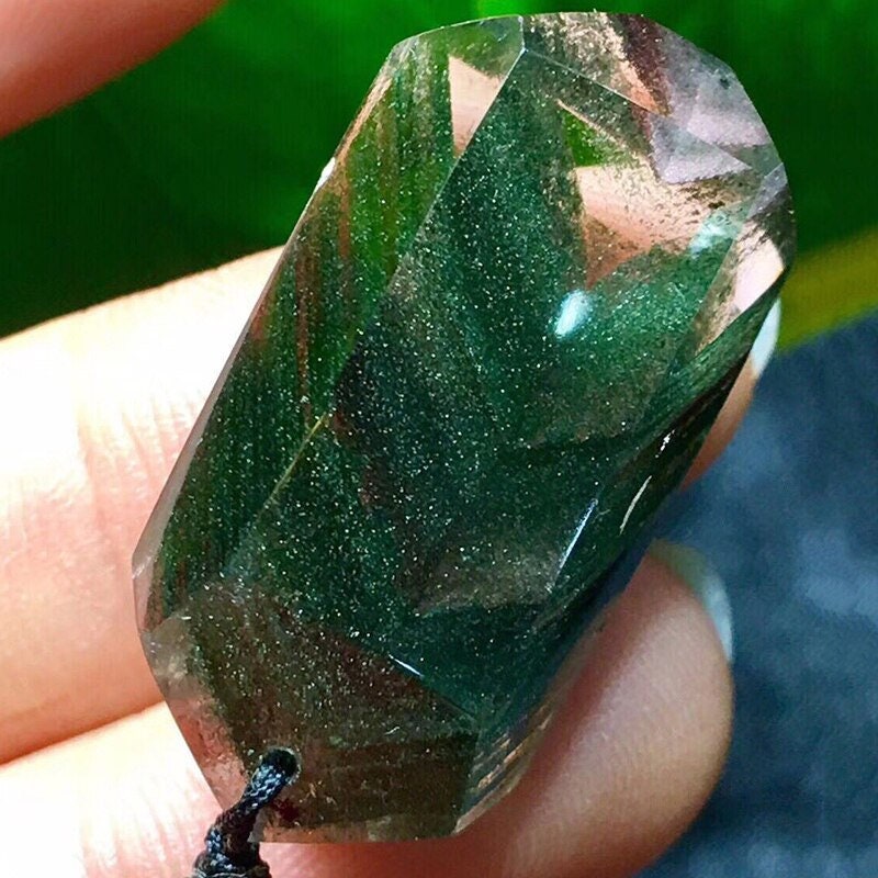 Green Phantom Quartz Pendant // Natural Green Phantom Quartz - Etsy