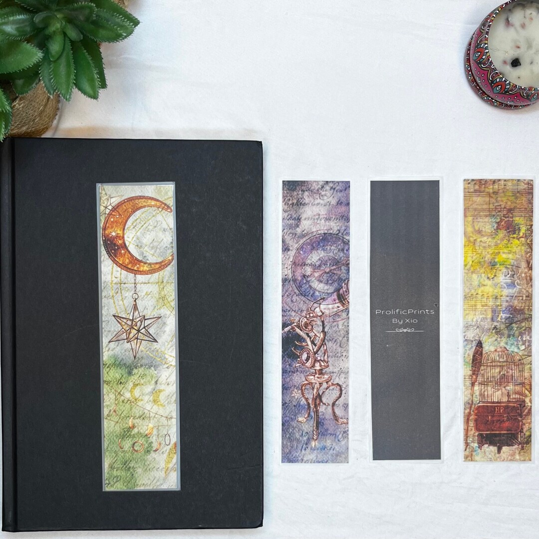 Set of 4 Printable Bookmarks, Mystical Digital Bookmark Set 2 ...