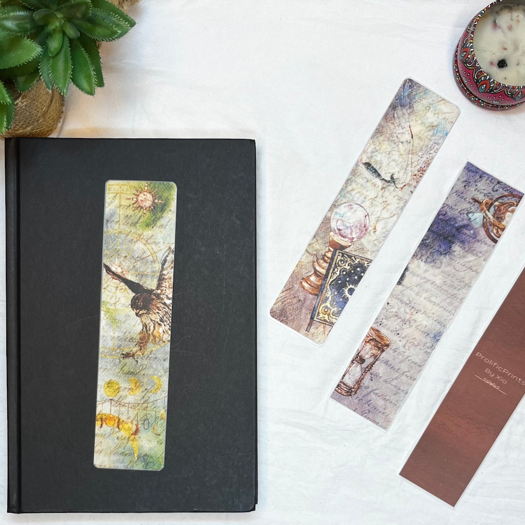 Set of 4 Printable Bookmarks, Mystical Digital Bookmark Set #1 ...