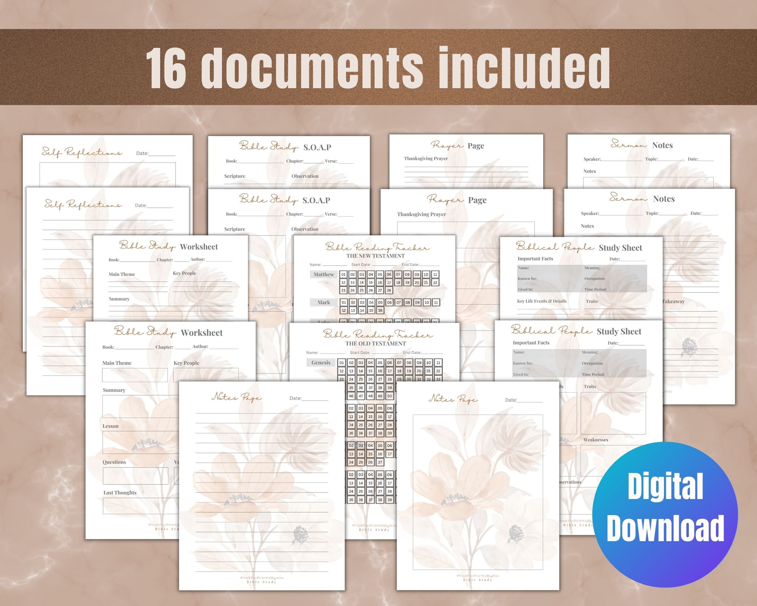 Printable Bible Study Journal, Christian Printable, Printable PDF ...