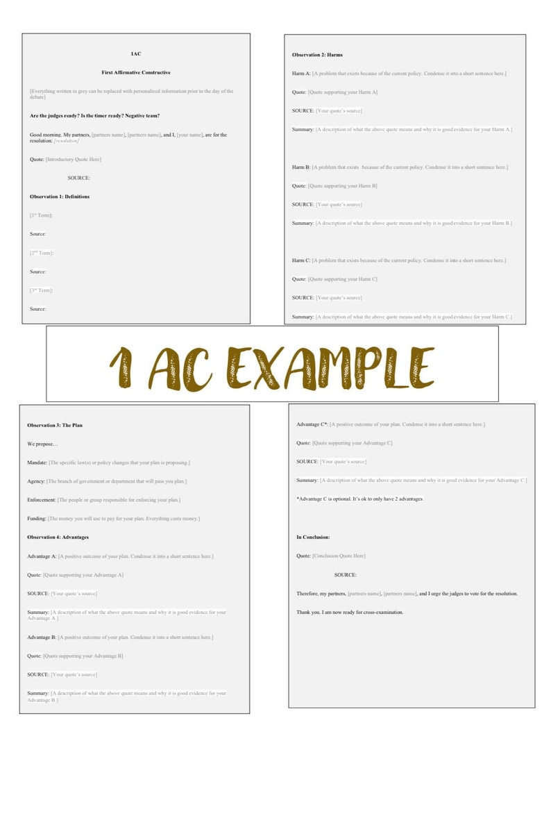 Digital Team Policy Debate Templates for Classical Conversations ...