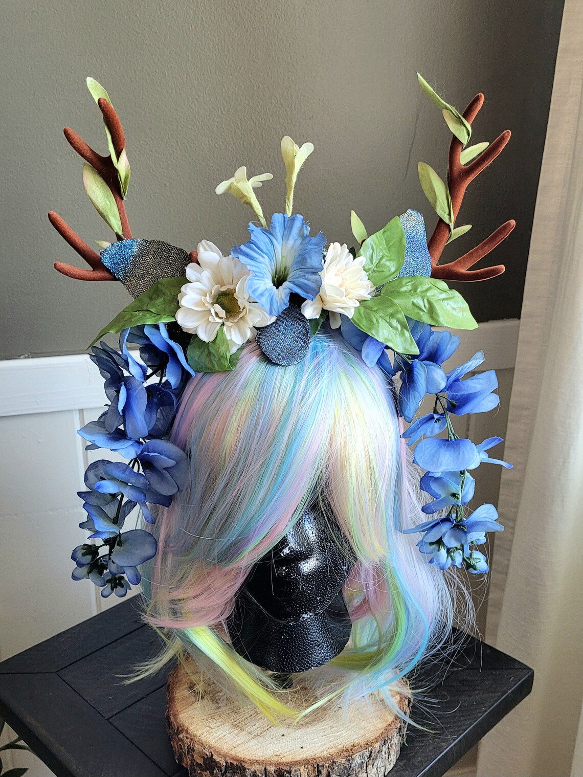 Spring Wisteria Faun Horn Headpiece - Etsy