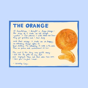 The Orange by Wendy Cope Poem Digital PDF - Instant Download - Poetry ...