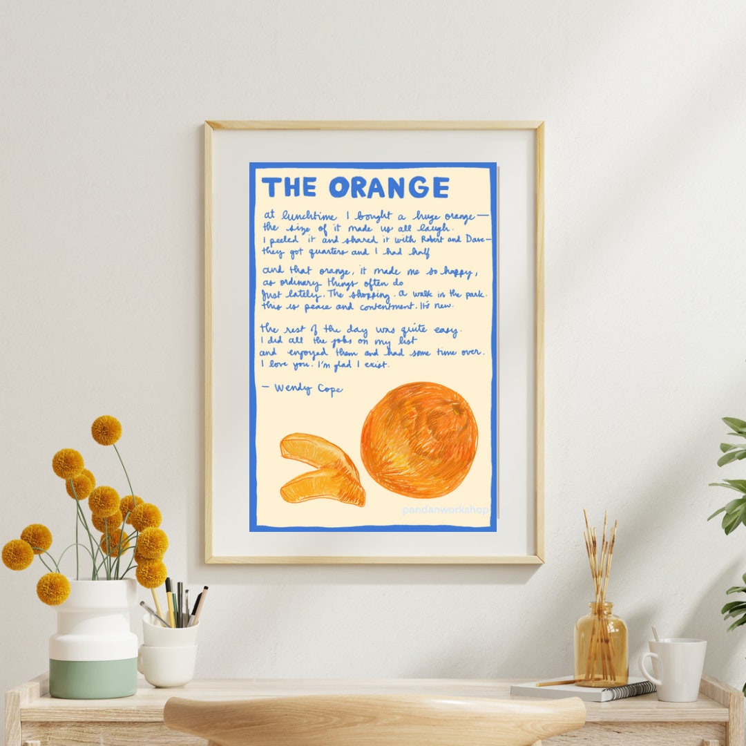 The Orange by Wendy Cope Poem Digital PDF - Custom Designs Available ...