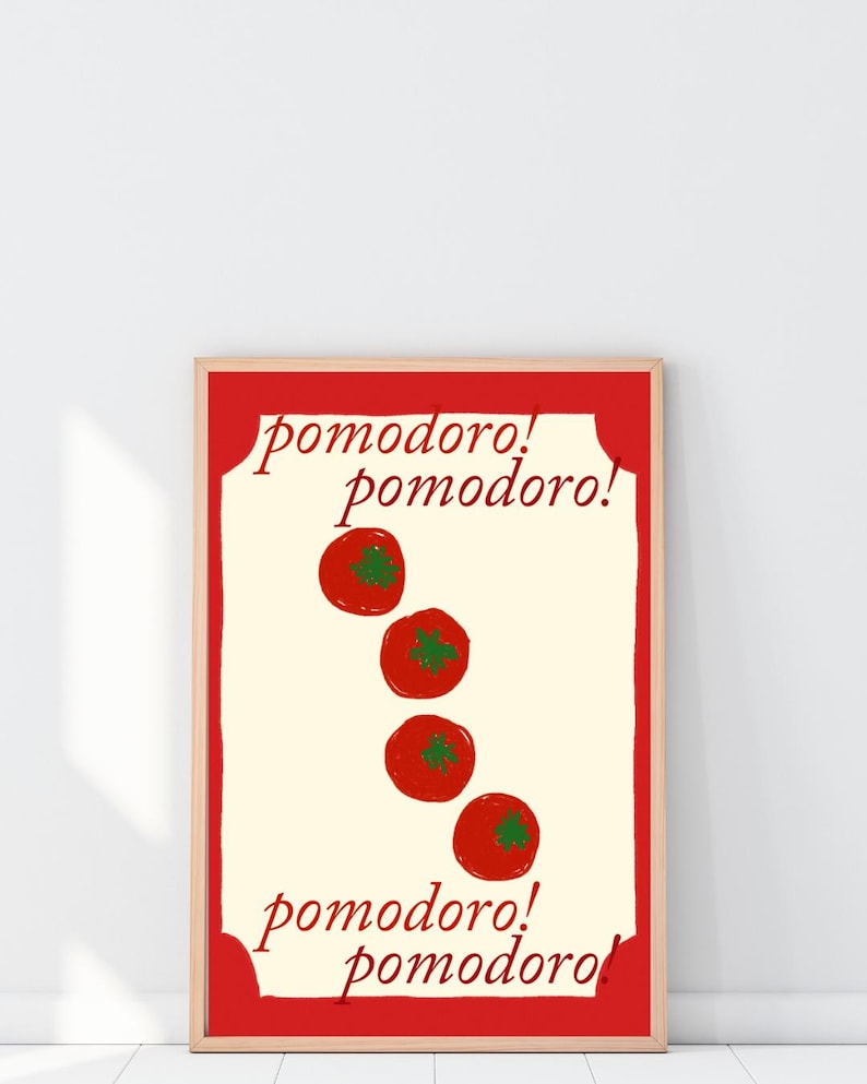 Pomodoro Tomato Digital PDF Poster | Kitchen Wall Art | Printable Food ...