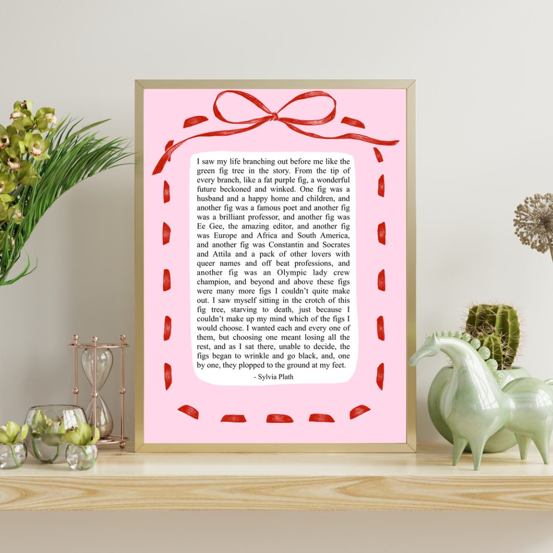 Fig Tree Poem Analogy Poster With Coquette Inspired Bows Digital ...