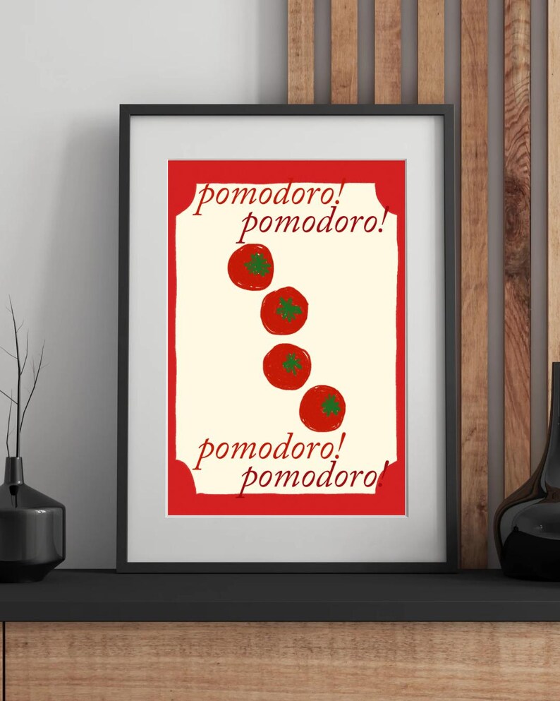 Pomodoro Tomato Digital PDF Poster | Kitchen Wall Art | Printable Food ...