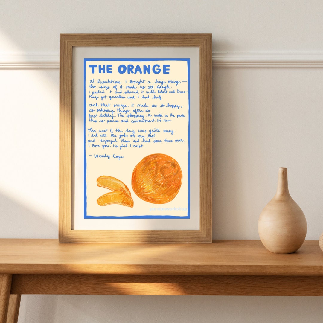 The Orange by Wendy Cope Poem Digital PDF - Custom Designs Available ...